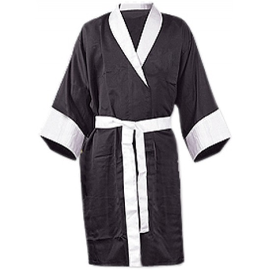 Boxing Robe With hood satin High Quality black color